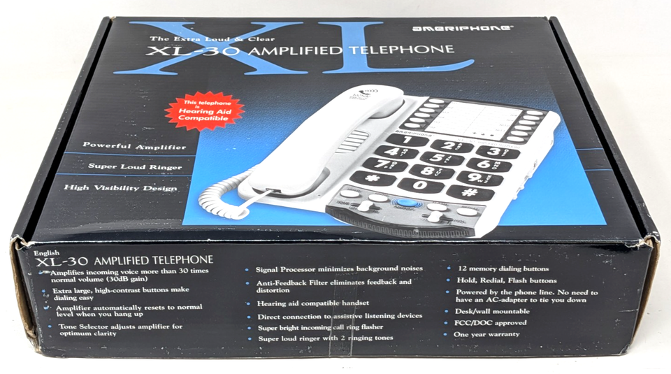 New Vintage Ameriphone Hearing Aid Compatible Loud XL-30 Amplified ...