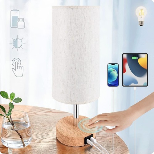Bedside Table Lamp Touch Control USB A & USB C | eBay