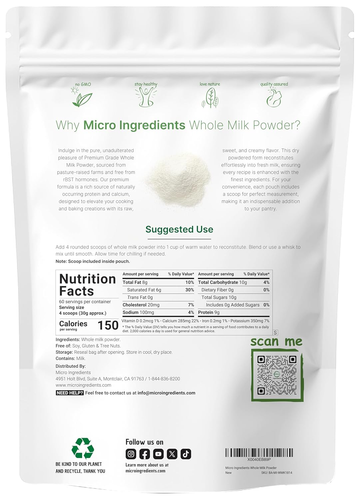 Whole Milk Powder, 4 Lb | Pasture-Raised, Rbst-Free | Pure & Rich in ...