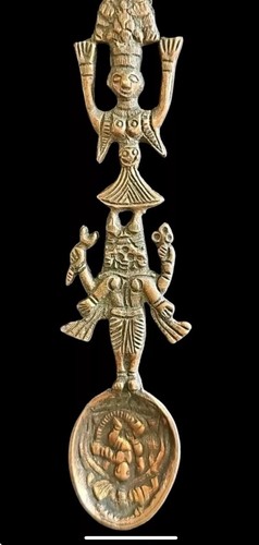 Vintage Indian Hindu Goddess Krishna Ritual Spoon Brass Tone 6 1/2" | eBay