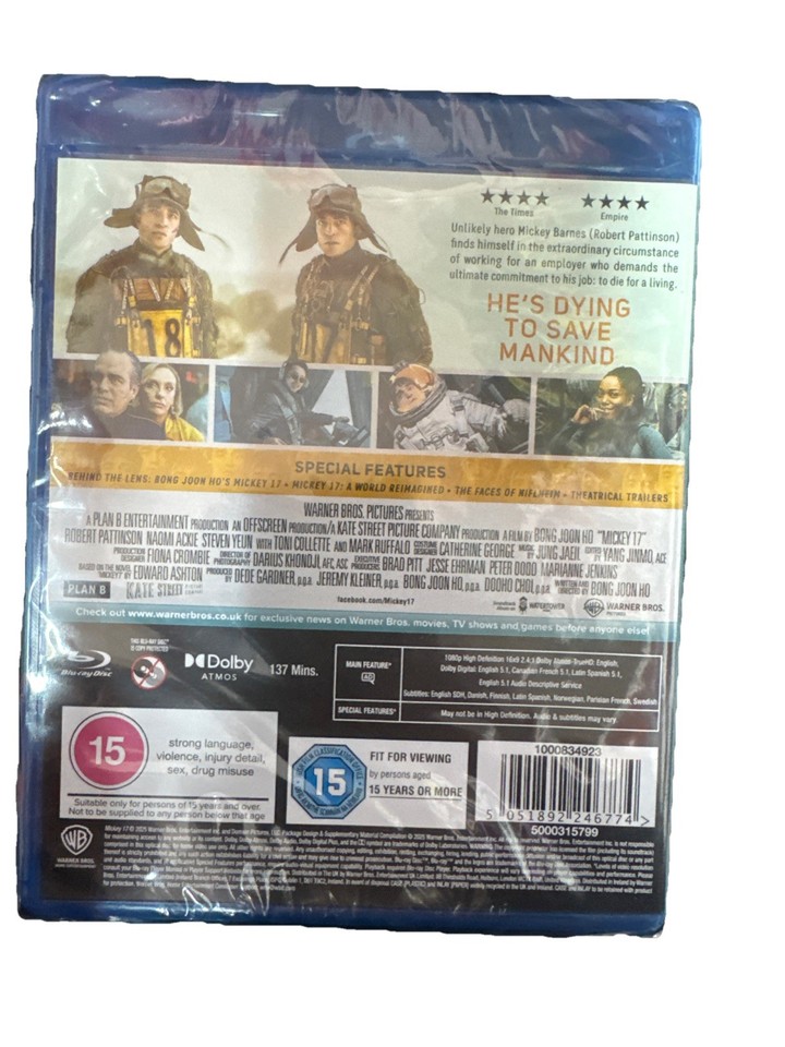 Mickey 17 Blu-ray (2025) Robert Pattinson, Joon Ho (DIR) cert 15 Amazing Value | eBay UK