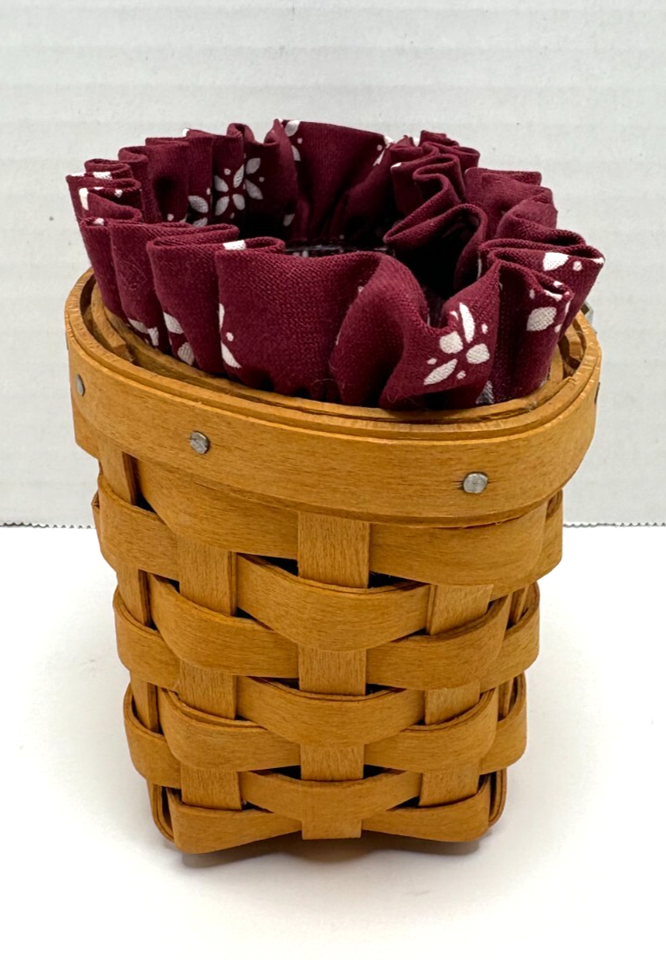 LONGABERGER 2001 Small Wall Pocket Basket w/OG Red Liner | eBay
