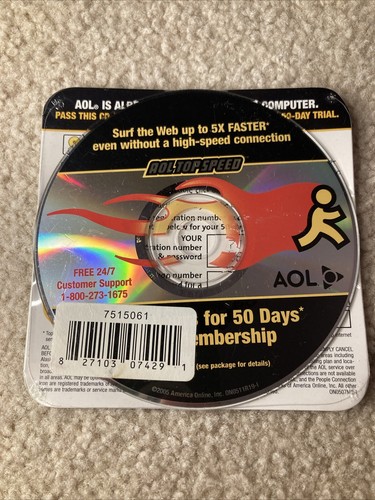 AOL America Online Vintage CD Disc - New Sealed - Top Speed | eBay