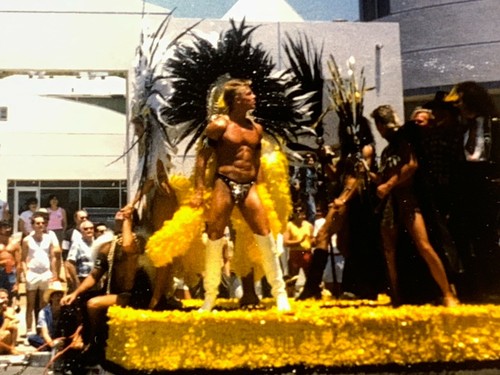 AvD) Found Photo Photograph Gay Pride Parade Float Buff Beefcake ...