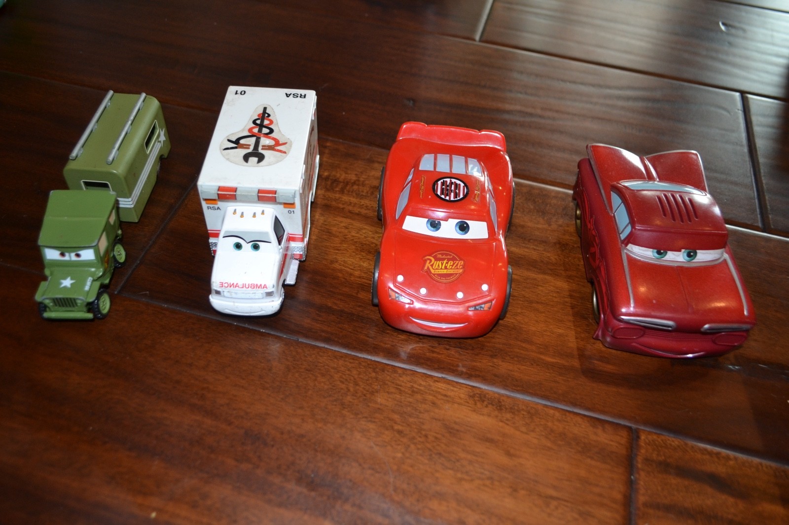 Disney Rusteze Cars Rusteze, ambulance, trailor set of 4 car toys | eBay