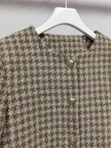 Sandro Women's Retro style plinth tweed Round neck single-breasted ...