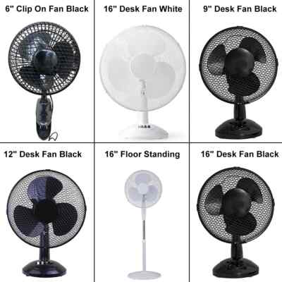 Pedestal Stand &Desk Fan 6" 9" 12" 16" Oscillating 2/3 Speed Cooling ...