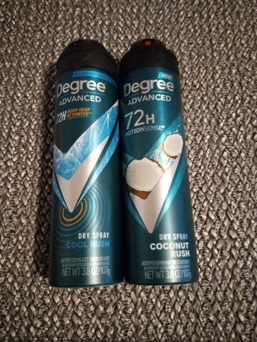 2 Degree Advanced 72H Motion Sense Dry Cool Rush & Coconut Rush 3.8 oz ...