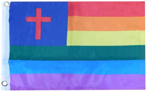 Christian Rainbow Pride 12"x18" 100D Woven Poly Nylon Car Boat Flag ...