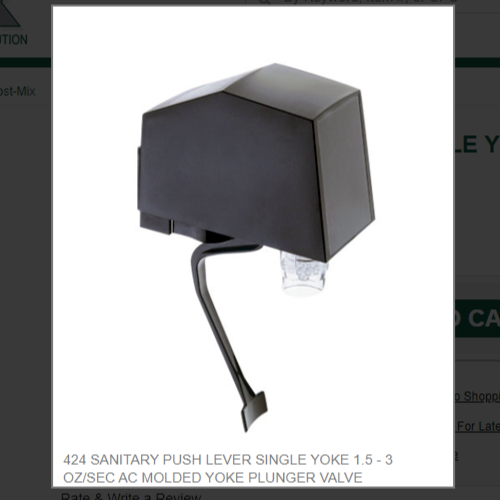 424 SANITARY PUSH LEVER SINGLE YOKE 1.5 - 3 OZ/SEC AC MOLDED YOKE ...