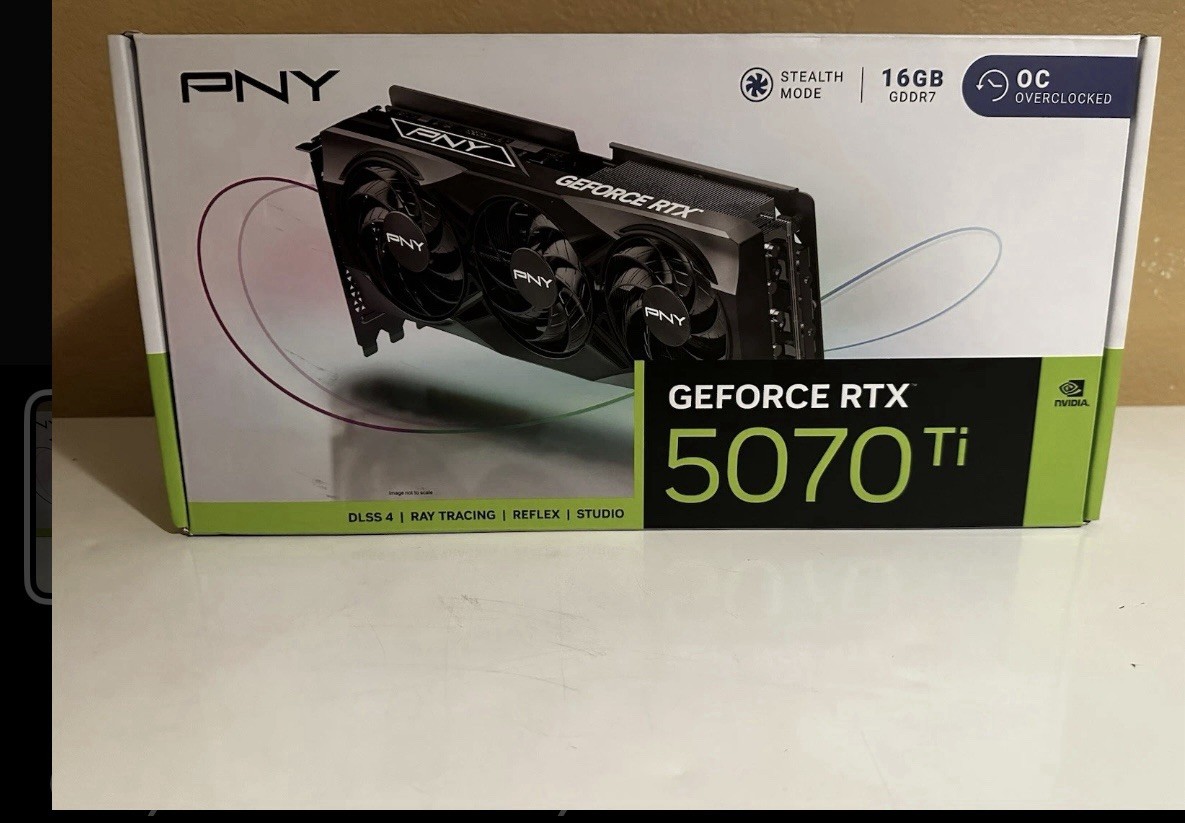 PNY NVIDIA GeForce RTX 5070 Ti OC Tripple Fan, Stealth Mode, 16GB ...