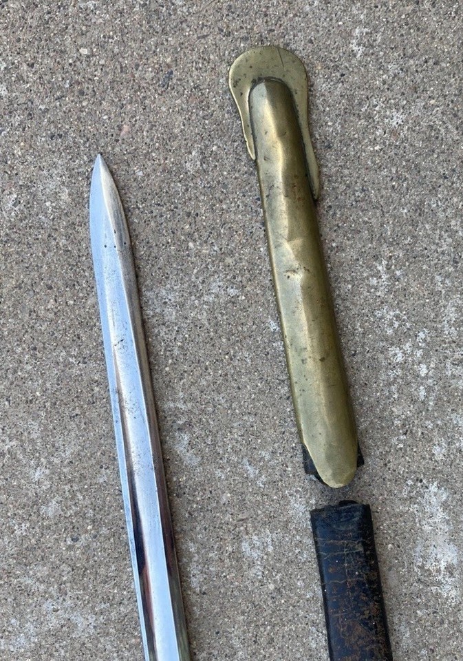 US Civil War NCO sword & scabbard, U.S. AHC ..63, Ames, Drag separated ...