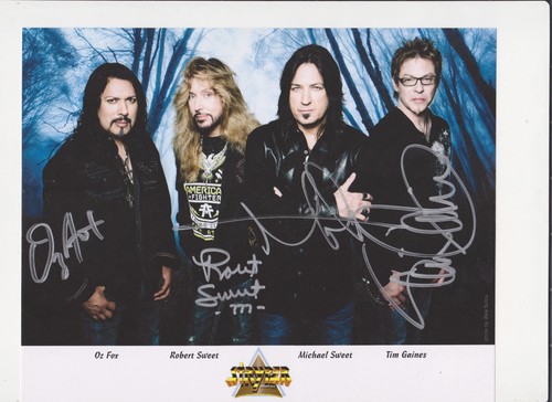 STRYPER SIGNED AUTOGRAPHED PHOTO ORIGINAL BAND MICHAEL SWEET TIM GAINES ...