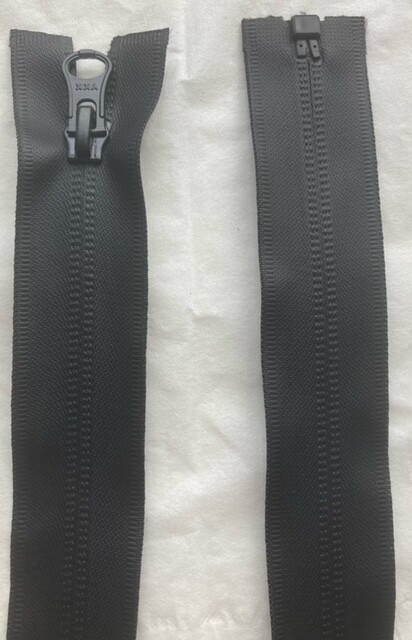 Open End Black Waterproof Zips with YKK Slider 20 22 28 30 32 Up to 108 ...