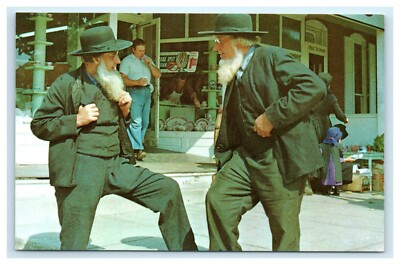 POSTCARD Greetings From The Amish Country Two Gentleman Talking ...