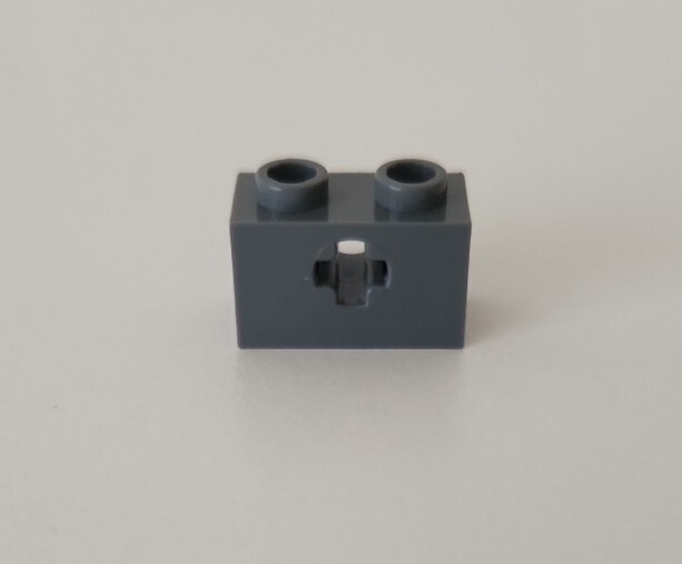 27 LEGO Technic Brick 1x2 with Axle Hole 32064 dark & light bluish grey ...
