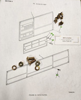 M416 M762 Trailer - Data plates- Hardware Kit | eBay