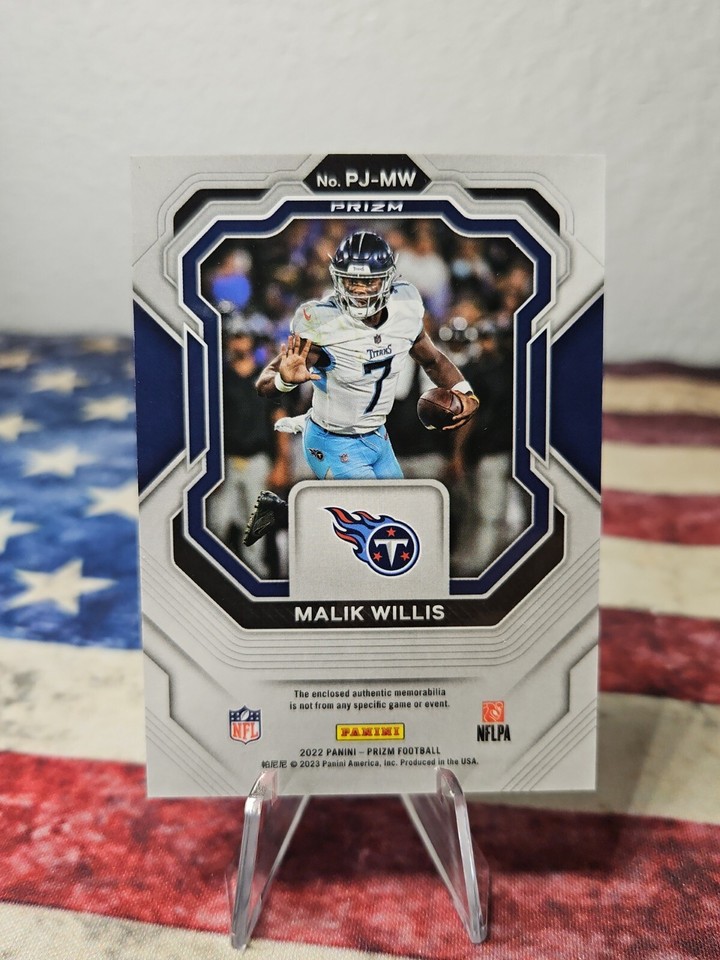 2022 Panini Prizm MALIK WILLIS Silver Prizm Relic Jersey Patch Rookie # ...