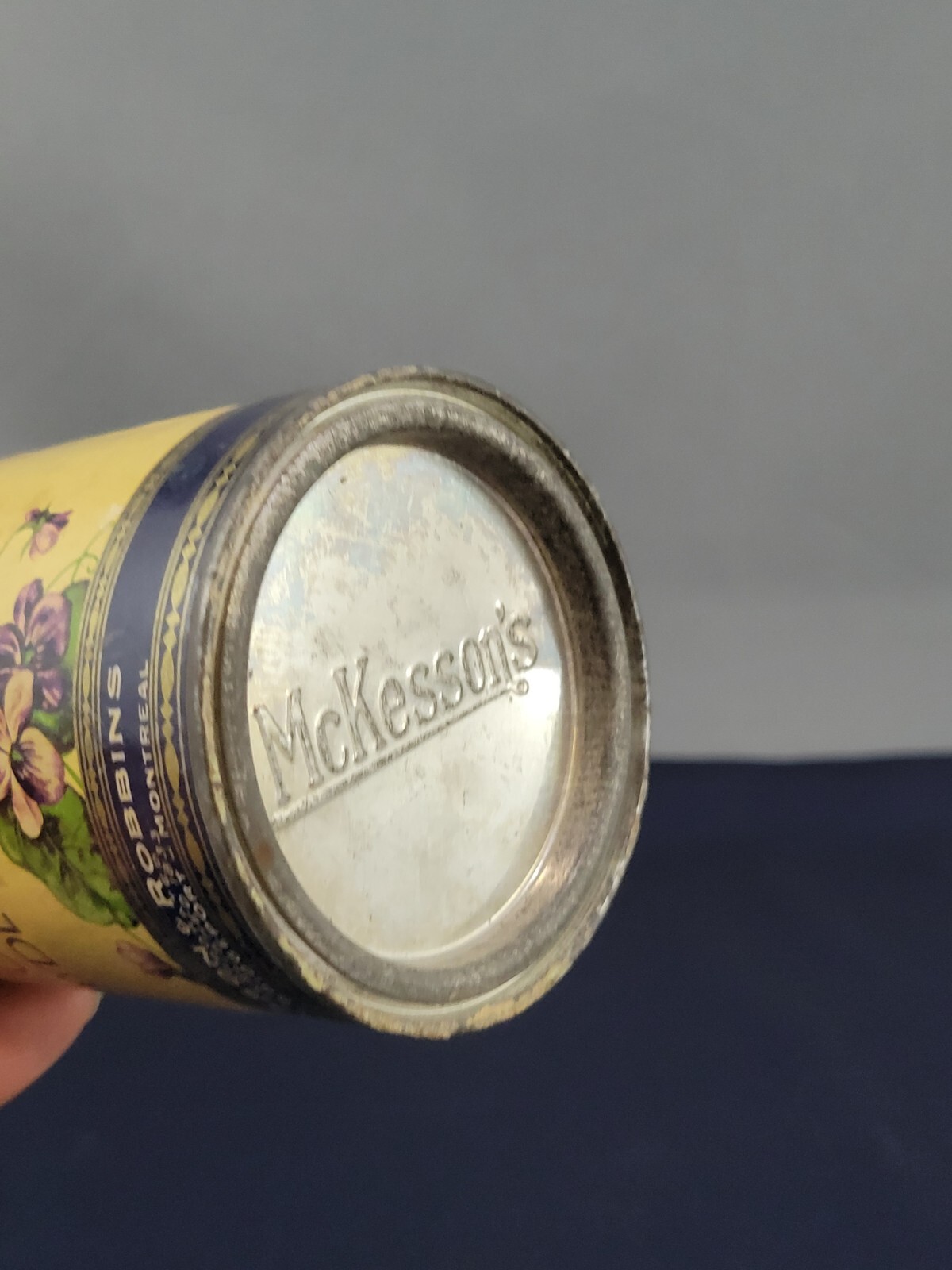 McKesson's Violet Borated Talcum Powder Tin Paper Label Talc ...