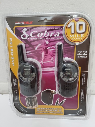 NEW Two Cobra MicroTalk Hand Held 2-way Walkie Talkies/w Charger Cord ...