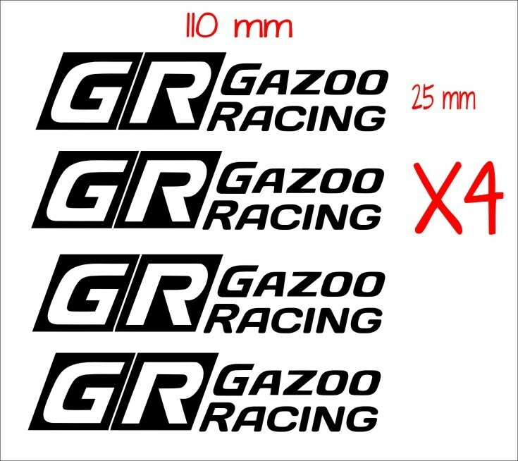 Gazoo Racing caliper decals FOUR (4) 110 x 25 mm each choose your color ...