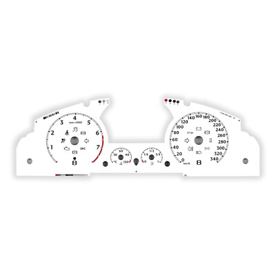 Bentley Continental GT GTC Instrument Cluster Dials Gauge Faces 340 KMH ...