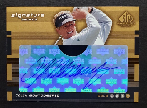 2003 UD SP Game Used Colin Montgomerie Signature Swings Gold Auto #SW ...