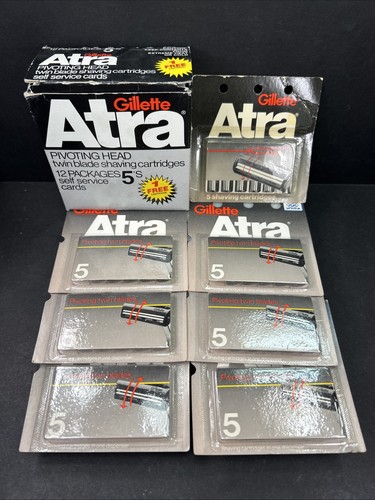 VTG Gillette Atra Twin Cartridge Safety Razor Blades W/box 35 Total NOS ...