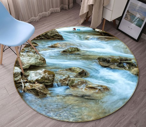 3D Rocky River O1503 Game Rug Mat Round Elegant Photo Carpet Mat Eve ...