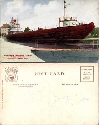 Whaleback Freighter Canal Lock Sault Ste Marie Michigan MI Postcard | eBay
