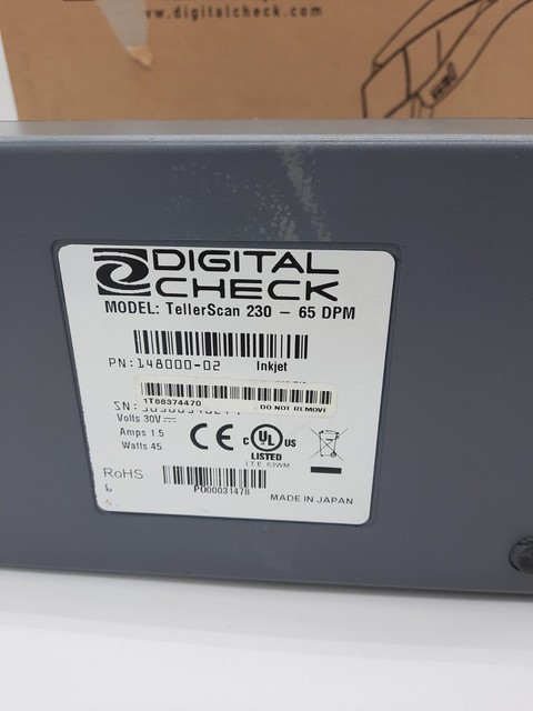 Digital Check Tellerscan Scanner Reader Ts230 65 DPM 148000-02 for sale ...