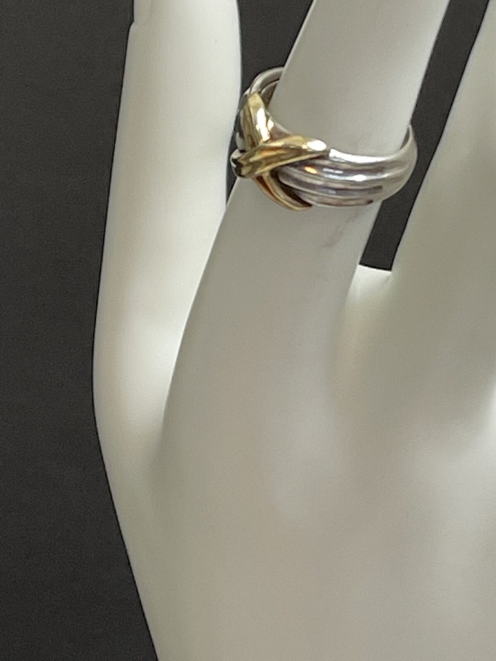 Jeffrey Levin “X” Ring 925 18k Gold | eBay