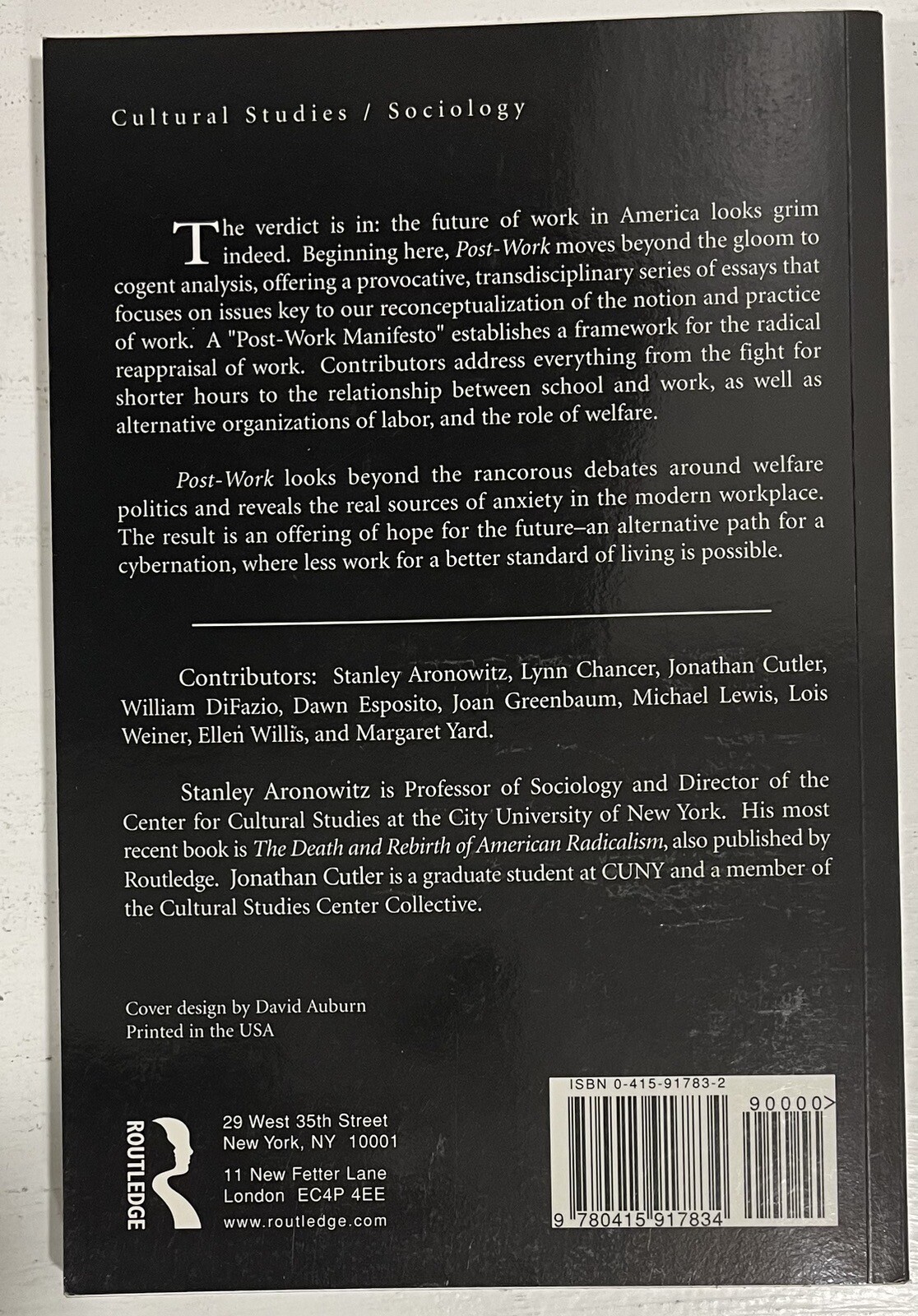 Post-Work by Jonathan Cutler (1997, UK-B Format Paperback) | eBay