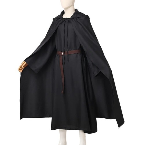 Medieval Men's Hooded Cloak Robe Halloween Wizard Sorcerer Costumes ...