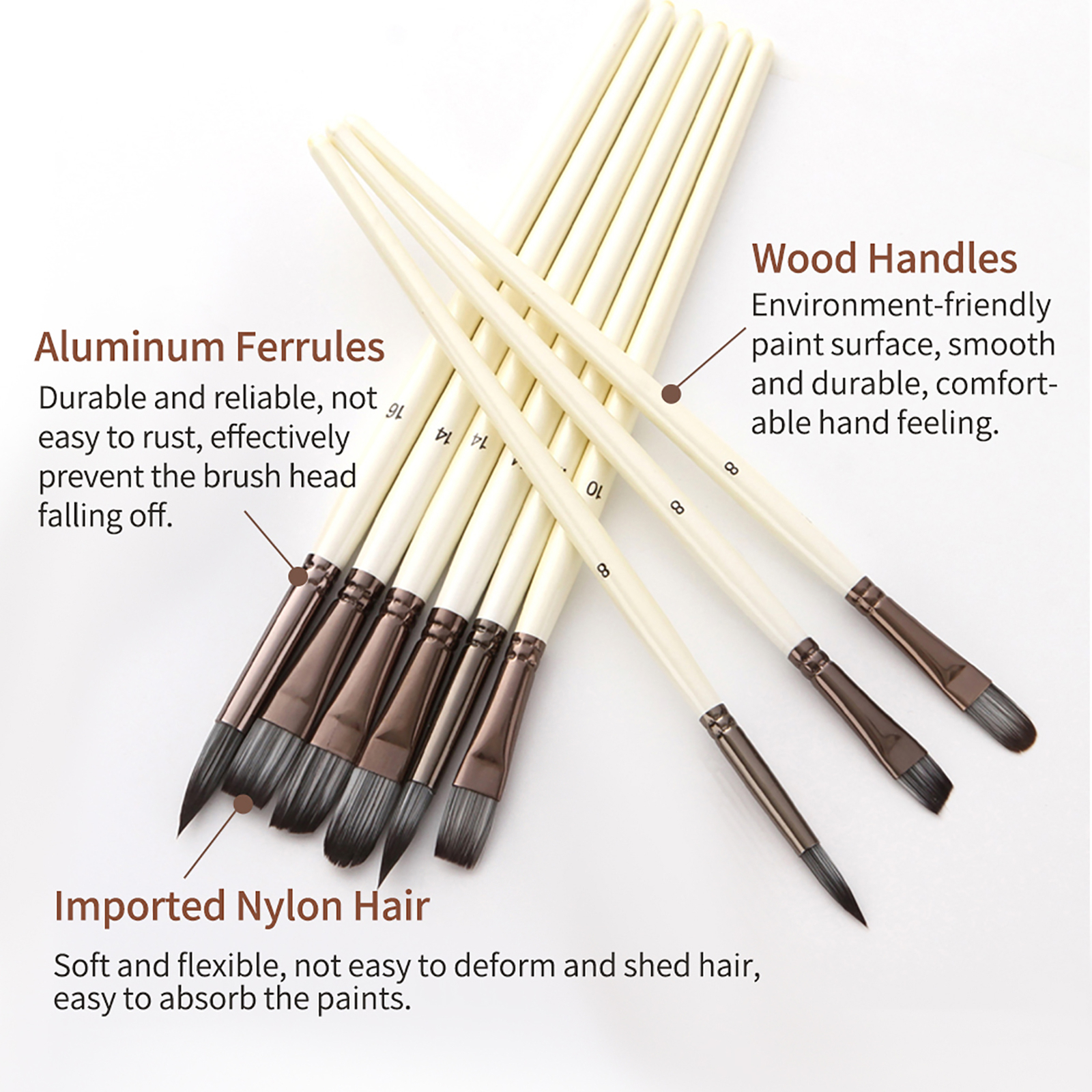 Artist Paint Brushes Set 23pcs Different Sizes Professional Paintbrush ...
