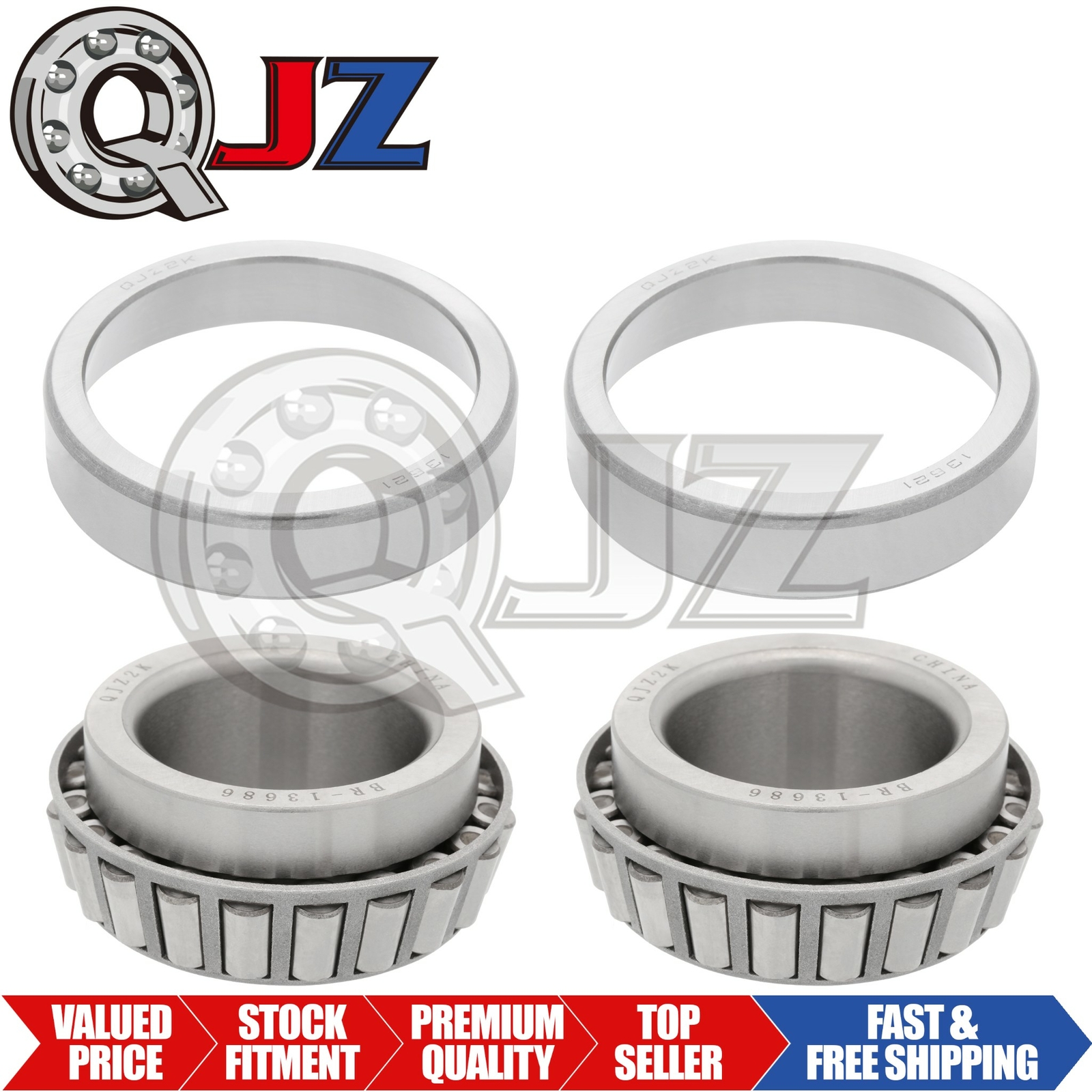 [2-Pack] 13686-13621 Tapered Roller Bearing 1-1/2" x 2.717" x 1.0313 ...
