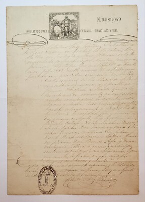 ANTIQUE SPANISH COLONIAL DOCUMENT / JUNCOS PUERTO RICO 1891 | eBay