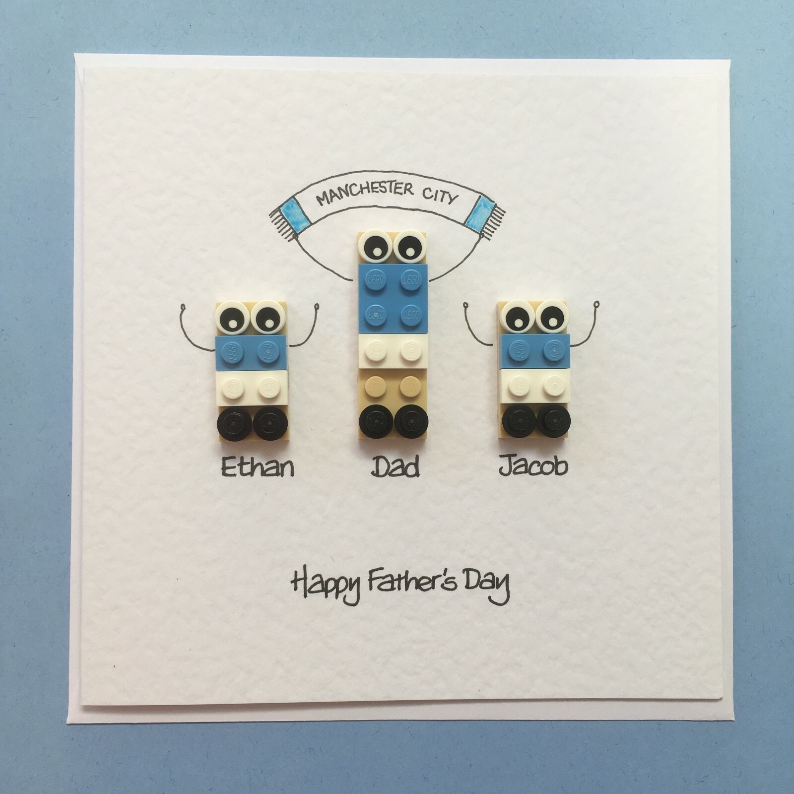 Personalised family any Football team birthday or father's day card ...