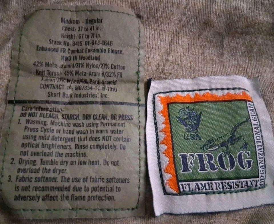 RARE USN Navy Woodland Marpat Frog Combat Shirt Top Medium Regular Military Camo | eBay
