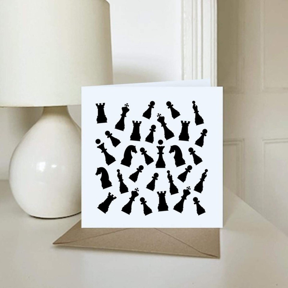 'Tumbling Chess Pieces' Greeting Cards (GC048735) | eBay UK