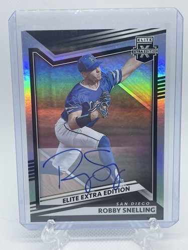 2022 Elite Extra Edition Robby Snelling Holo Auto Rookie Card SP Padres ...