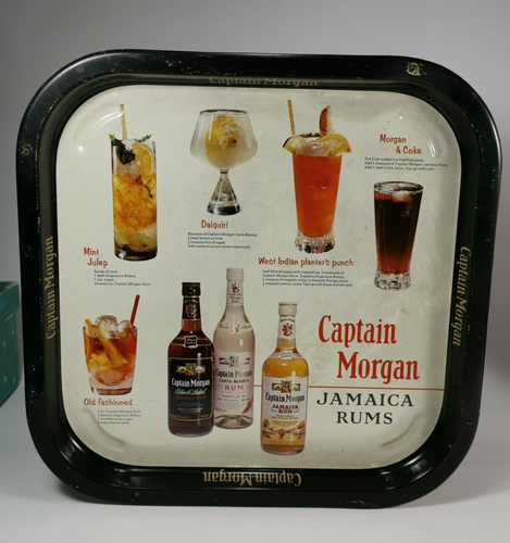 Captain Morgan Jamaica Rums Cocktails Vintage Advertising Serving Metal ...