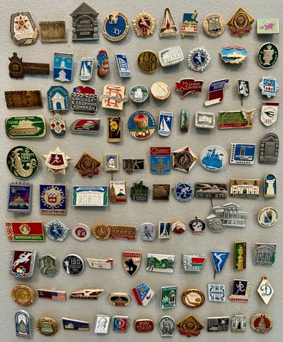 Lot 50 Assorted Pins UKRAINE/USSR/SOVIET ENAMEL BADGES SPORTS ARMY ...