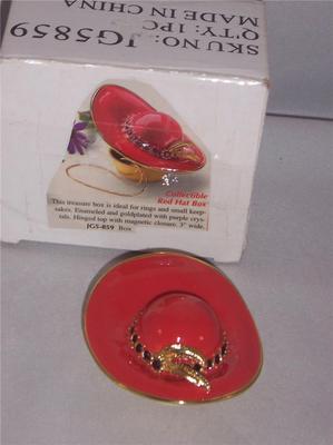 Collectible Red Hat Box Enamel and goldplated New with Box | eBay