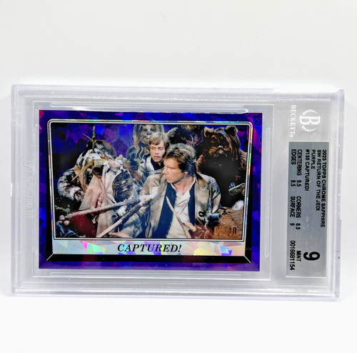 2023 Topps Chrome Sapphire Star Wars Han Solo Captured 135 SP Purple 5/ ...