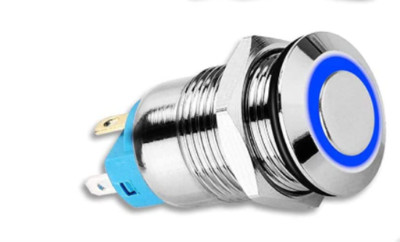 Marine Waterproof 12V 24V 12mm Latching Push Button Switch With Blue ...