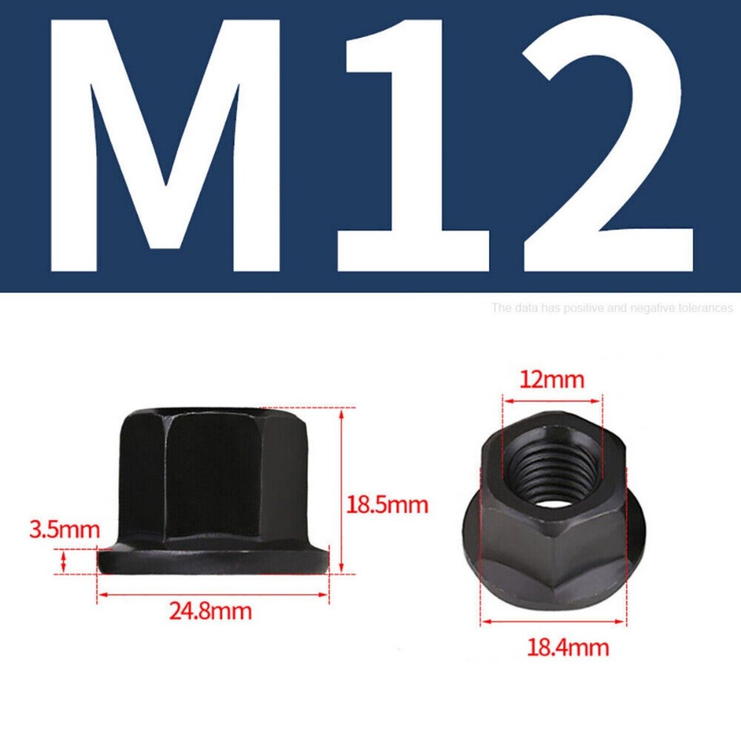 Hex Flange Lock Nuts Self Locking Black M10 M12 M14 M16 M18 M20 M22 M24 ...