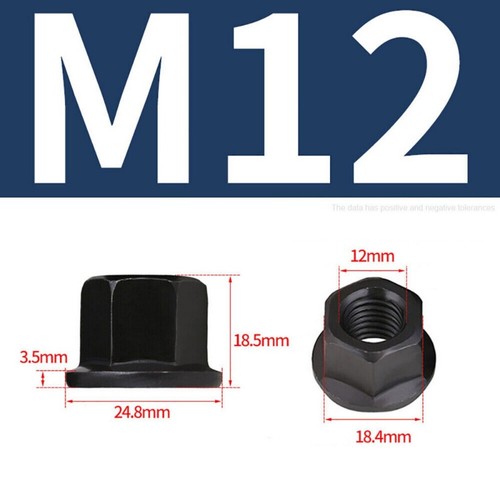 Hex Flange Lock Nuts Self Locking Black M10 M12 M14 M16 M18 M20 M22 M24 ...