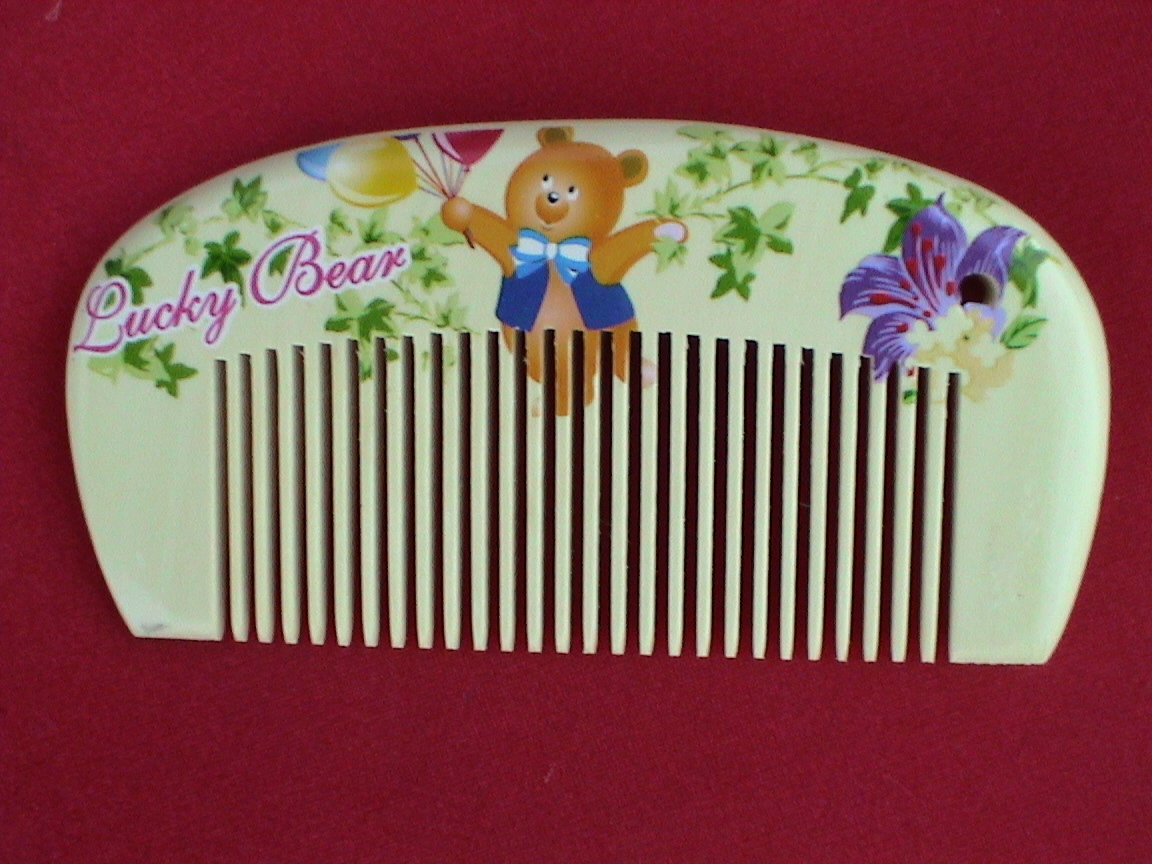 4" TRAVEL SZ "LUCKY BEAR" WOOD COMB W/O HANDLE- CUTE! FOR KIDS! NEW! | eBay