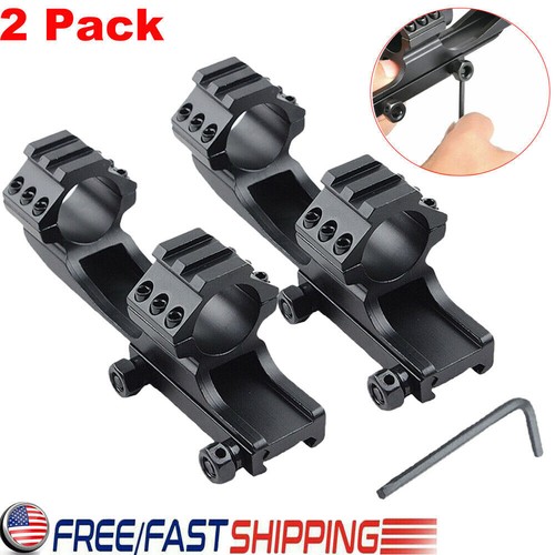 2Pcs Dual Rail Mount PEPR 1"/30mm Ring Cantilever Rifle Scope Flat Top ...